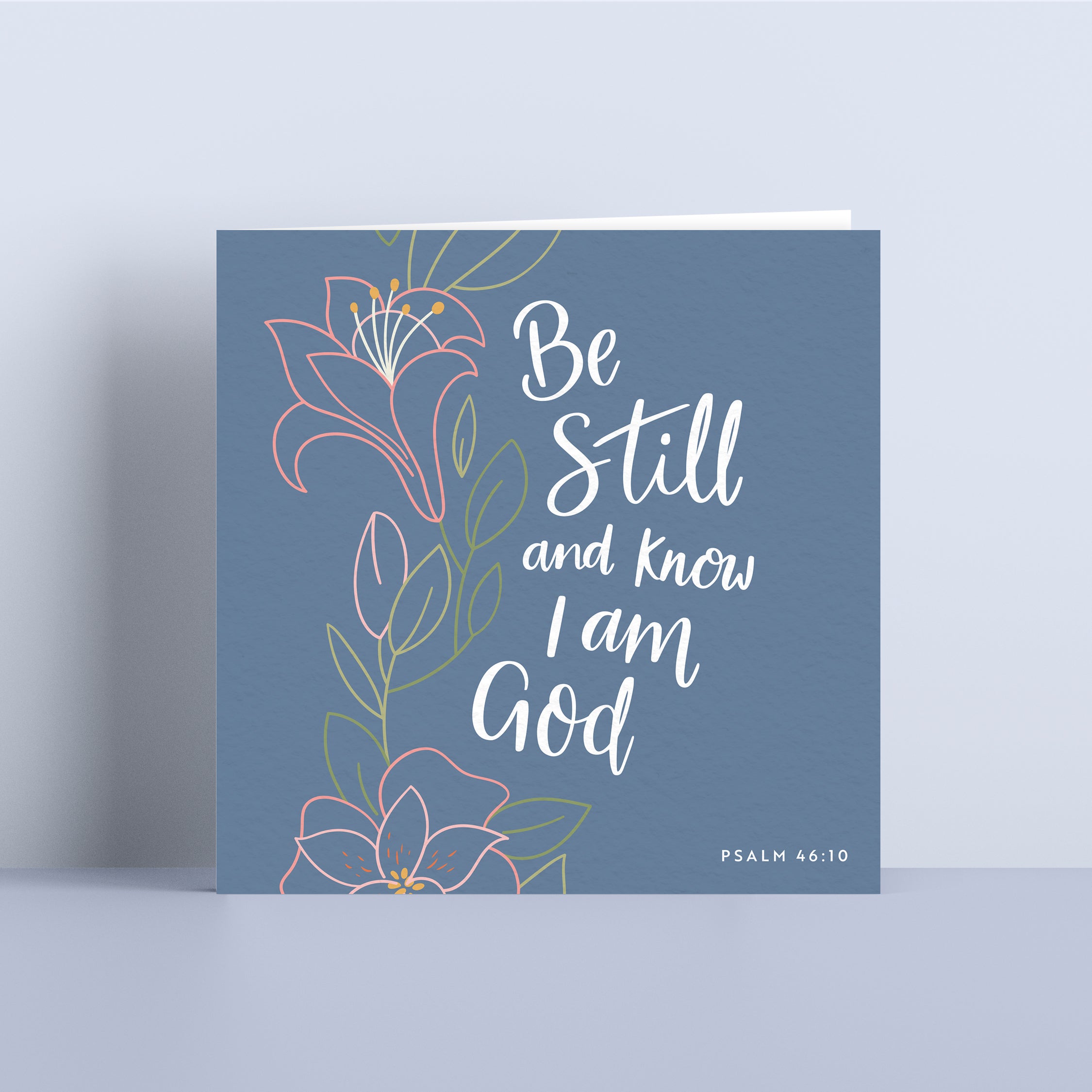 Be Still Card – Olive Leaf Design